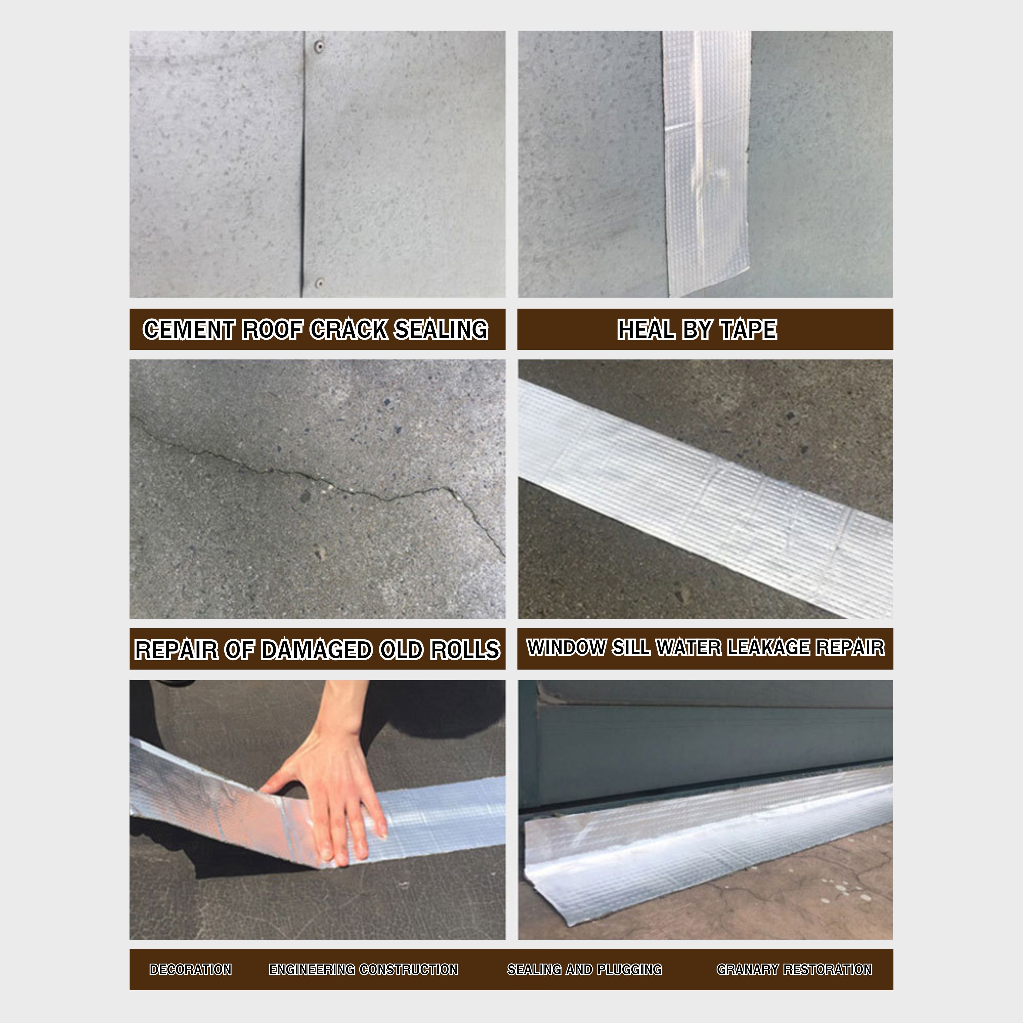 Aluminum Foil Butyl Waterproof Tape For roof leak Roof Sealant Wall ...