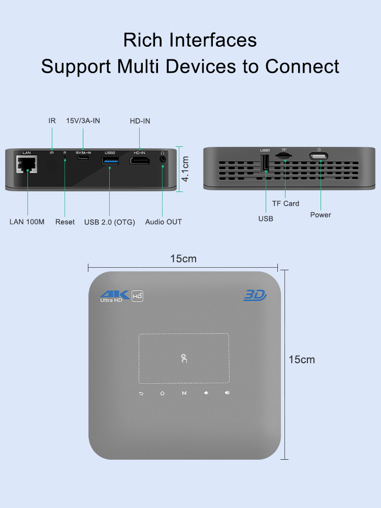 Clearance Sale- P15 Pro Native 1920 1080p Projector 4K Android 9 Smart ...
