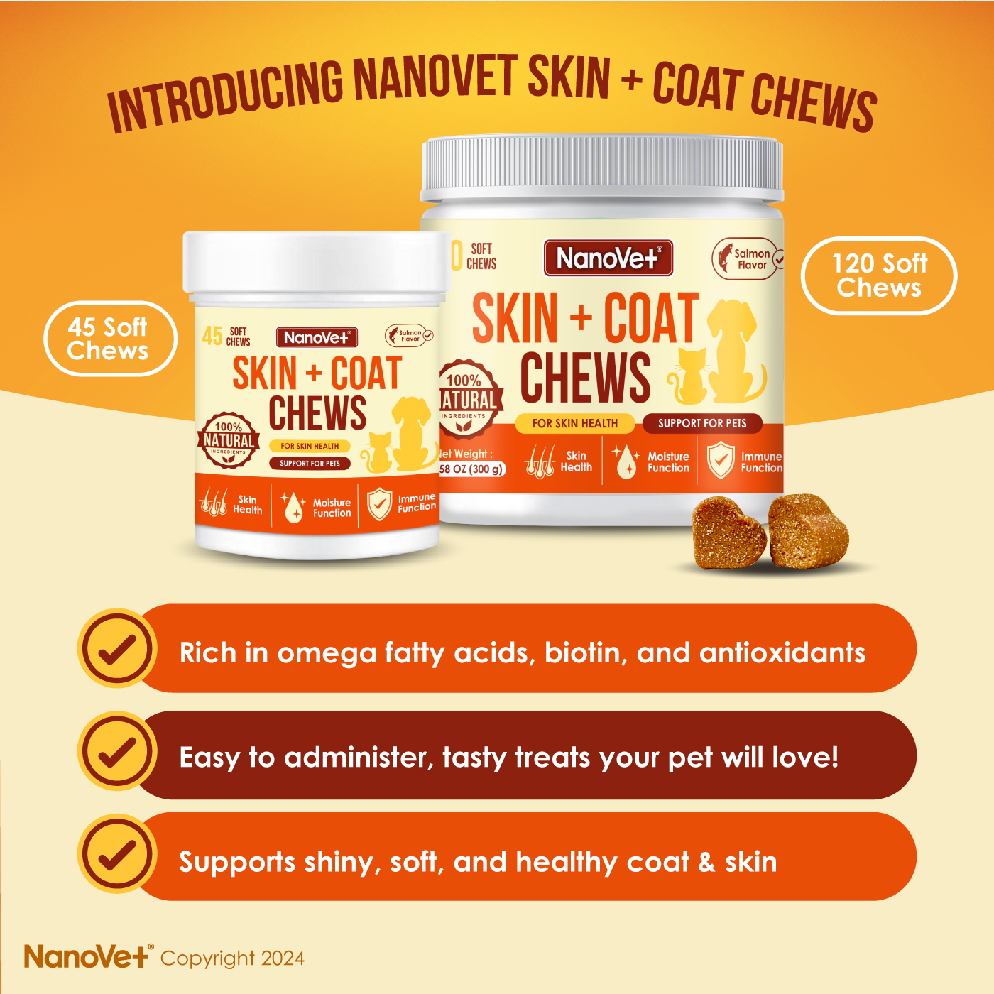 Nanovet® Pet Salmon Skin + Coat Chew For Cat and Dog | Shopee Malaysia