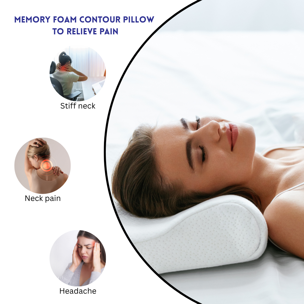 SY COMFORT Memory Foam Contour Pillow Neck Aligning Adaptive Pillow ...