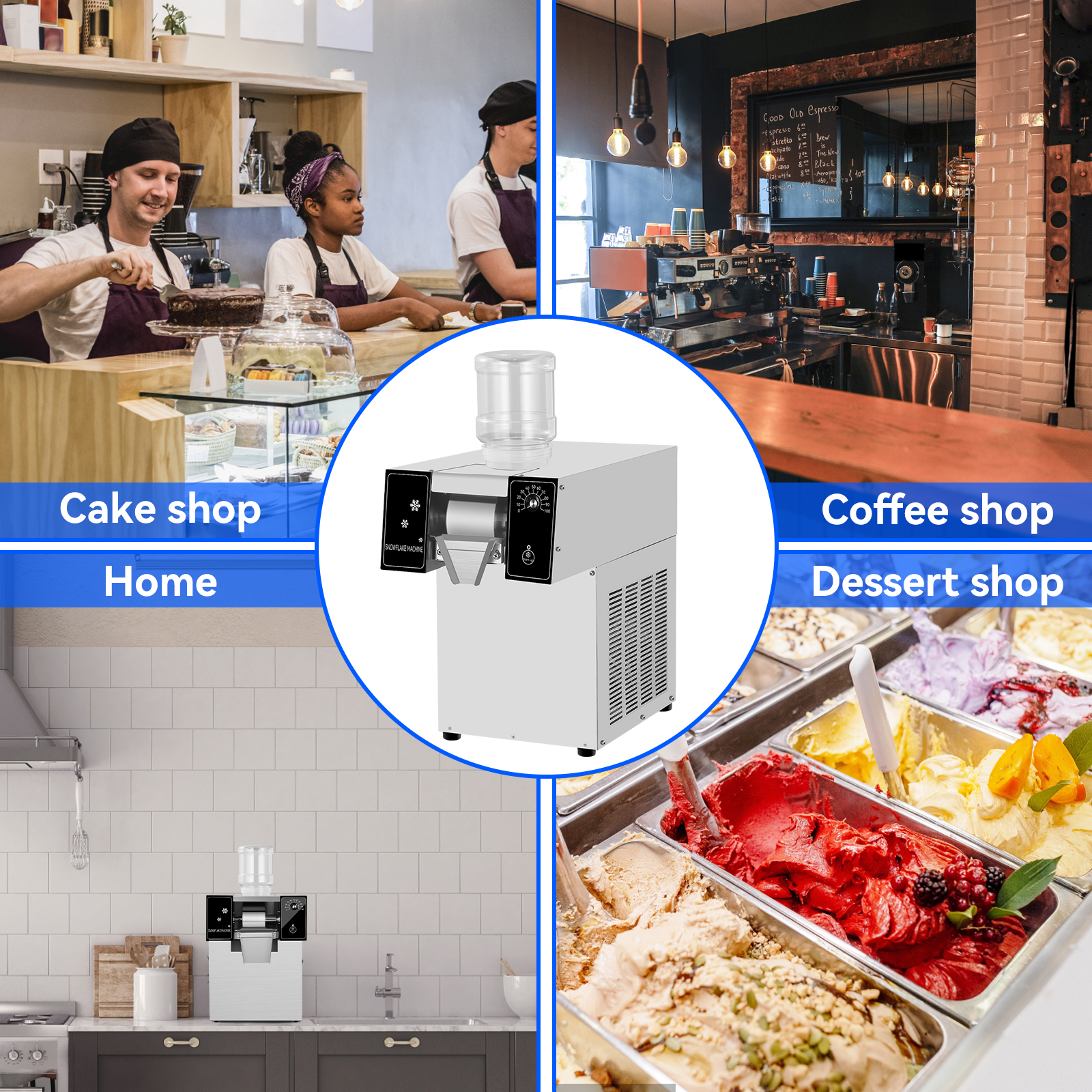 Bingsu Snowflake Ice Machine Snow Ice Shaver Machine Ice Crusher ...