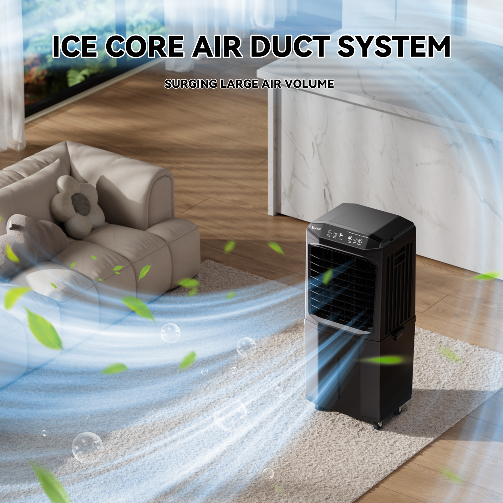 SUKINBO 100L/80L/60L Portable Split Air Cooler Energy Save Power Remote ...