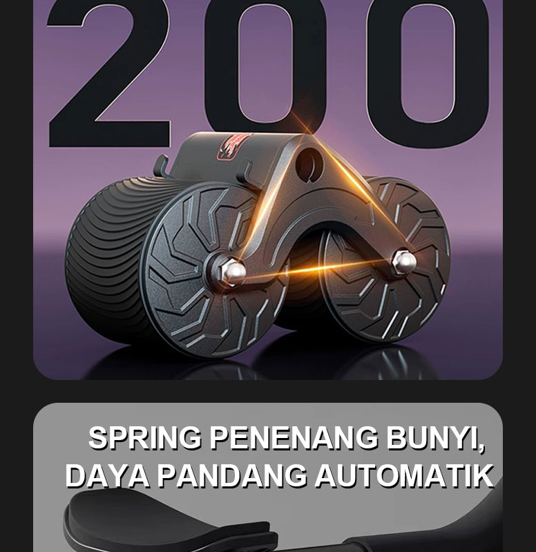 Ab Roller Wheel Sokongan Siku Auto Rebound Core Trainer Alat Senaman ...