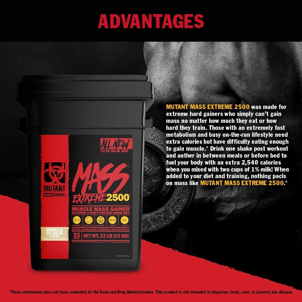Mutant Mass Gainer Extreme 2500 – Suplement Whey Protein (12/6lbs ...