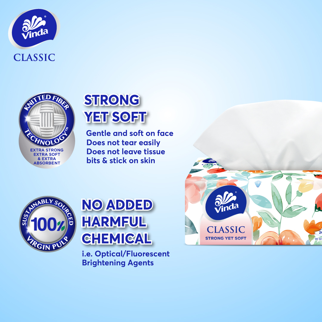 Vinda Classic Box Facial Tissue 2-ply 90s | Shopee Malaysia