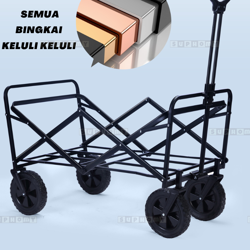 Foldable Wagon Outdoor Trolley Wagon Camping Trolley foldable Cart Tool ...