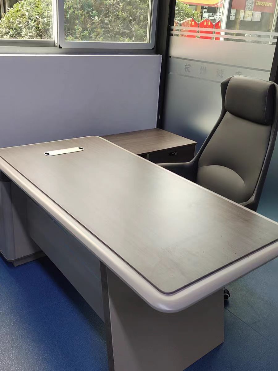 Luxury Office Desk Boss Desk With Side Cabinet Password Drawer Multi ...