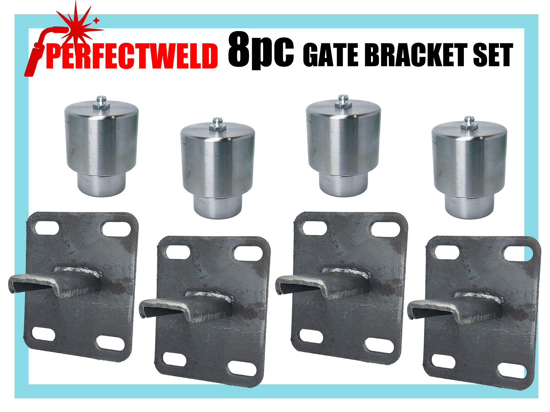 PERFECTWELD 8PC BRAKET PINTU PAGAR SET / BRACKET GATE SET / FOLDING ...