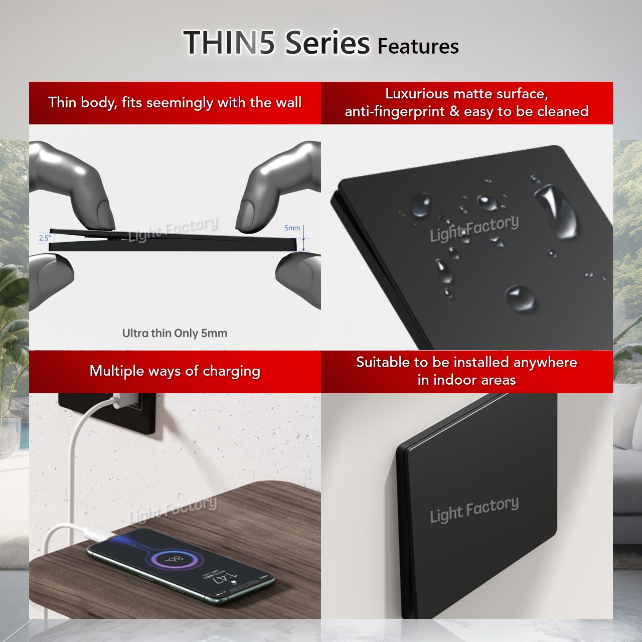 [SIRIM]Retouch THIN 5 Wall Switches &Socket 5mm Ultra Thin Soft Touch 1 ...