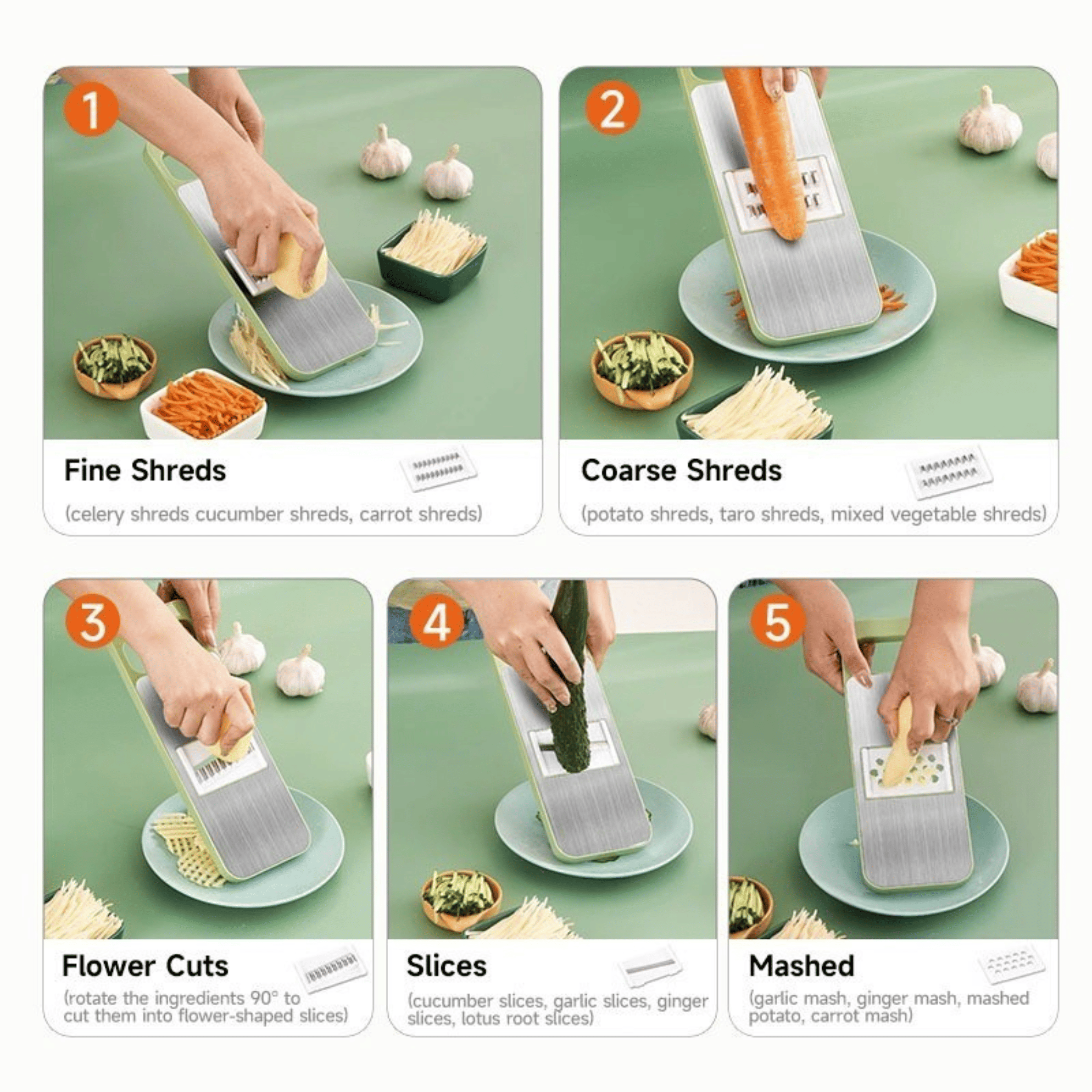 LEMON 🍋 5in1 Multifunction Slicer Vegetable Cutter Peeler Kitchen Tools ...