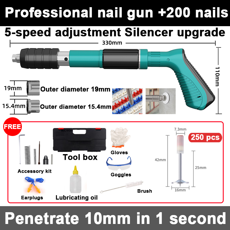 📦Set Lengkap📦 Nails Gun Manual Steel Nail Gun Concrete Rivet Tool ...