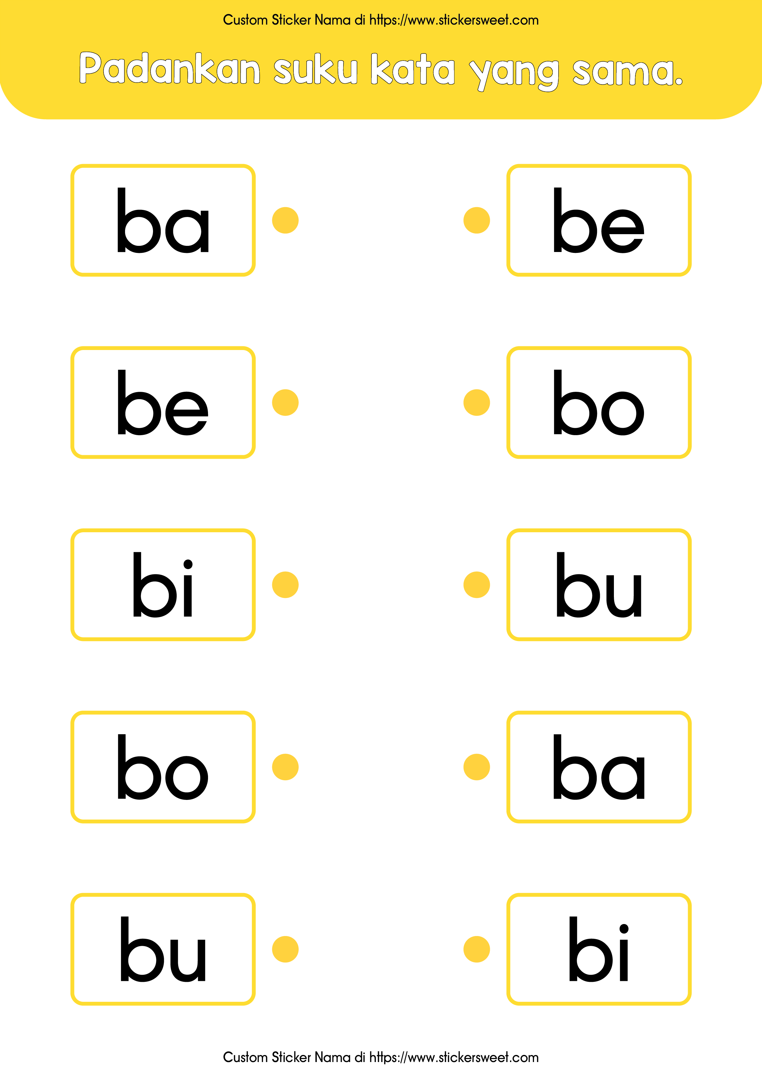 Suku Kata Prasekolah PDF Softcopy Latihan Membaca Tadika Bahasa Melayu ...