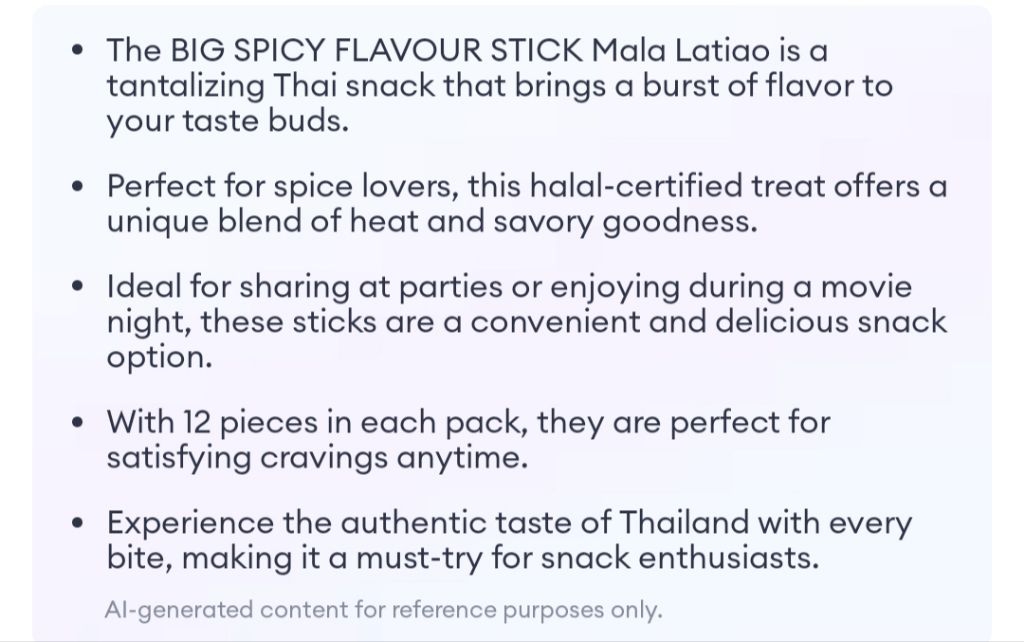 Big Spicy Flavour Stick MALA LATIO Thai Snack (Halal)12pcs | Shopee ...