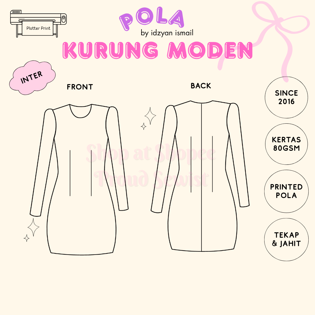 MENJAHIT POLA BAJU KURUNG MODEN POLA DEWASA POLA ASAS KURUNG MODEN ...