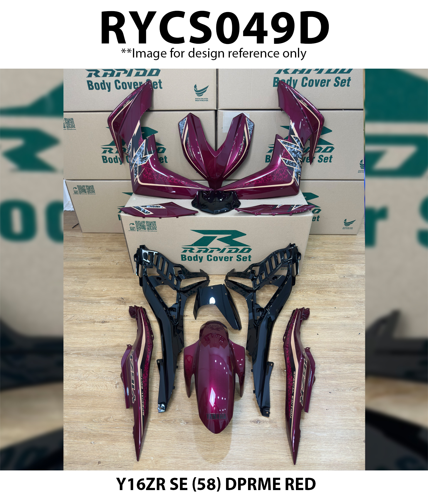 RAPIDO Coverset Yamaha Y16zr SE (58) Merah Biru Grey Body Coverset ...