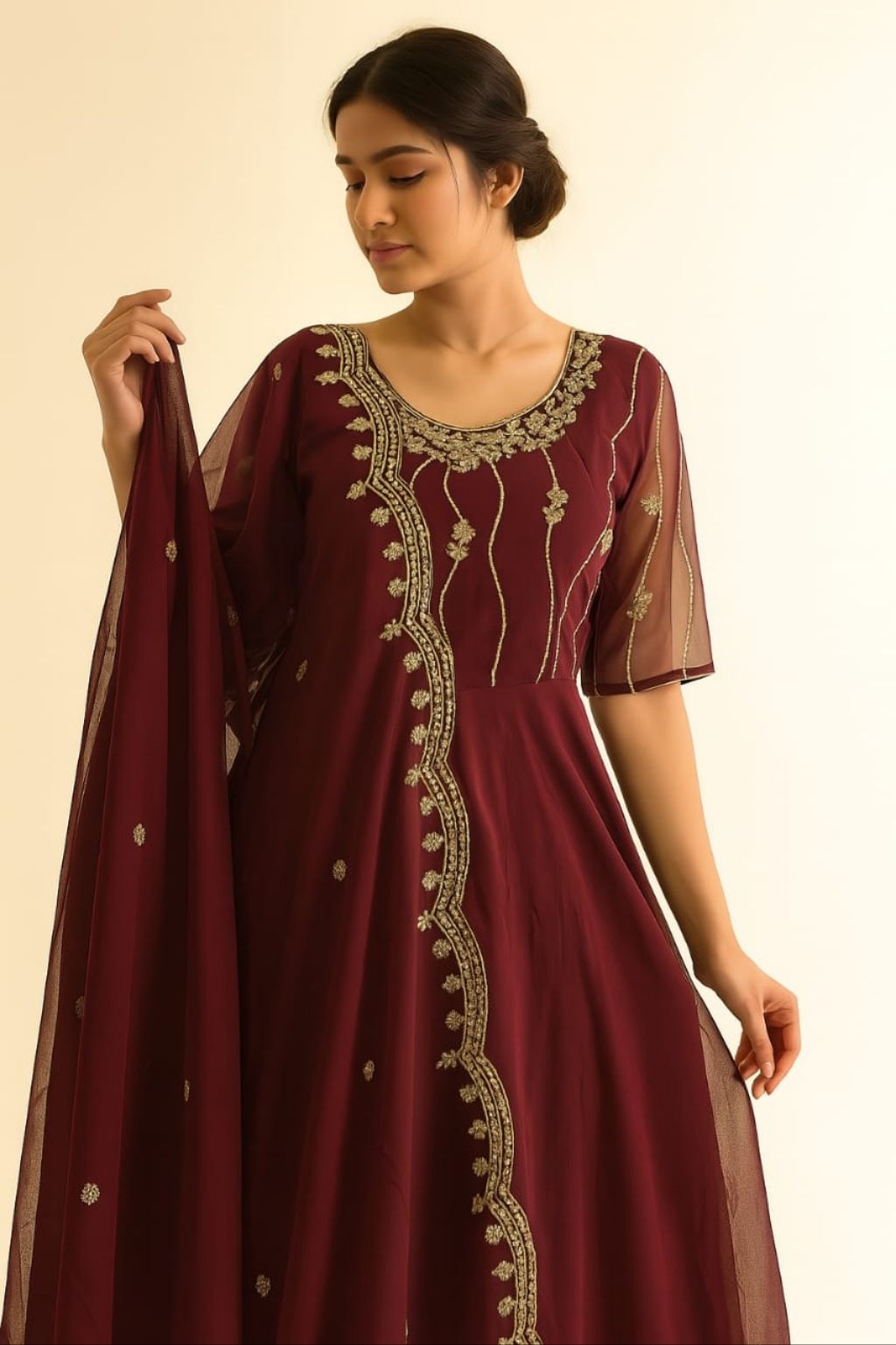 🇲🇾 Gaun Anarkali: Sejenis pakaian tradisional India yang mempunyai ...