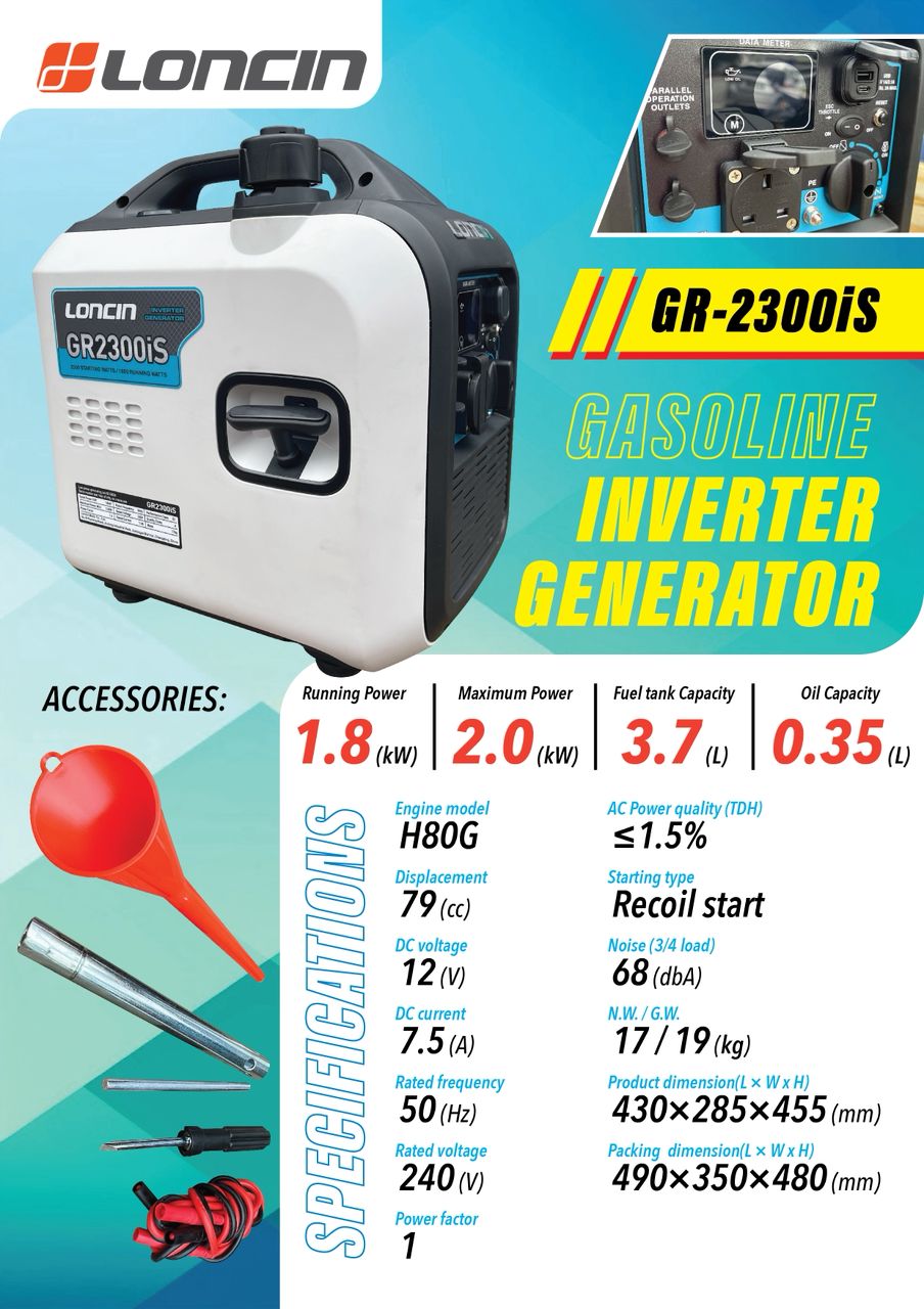 Loncin Professional 2.0kW/2000watt Portable Silent Inverter Generator ...