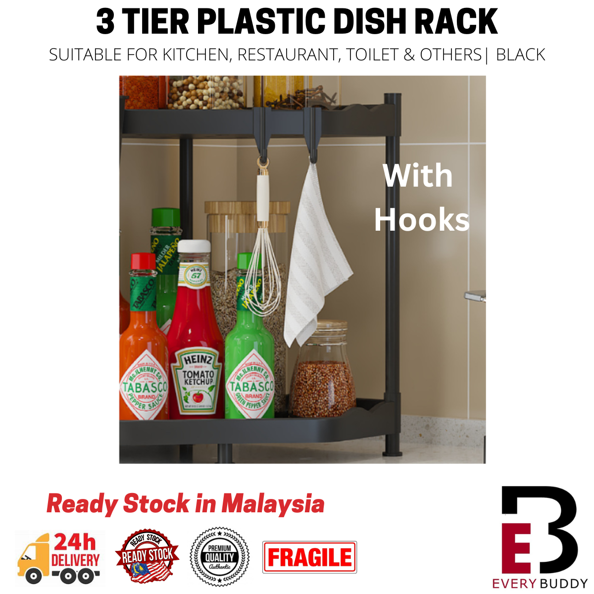 2 Tier Triangle Corner Kitchen Rack Simple Corner Storage Rack ...