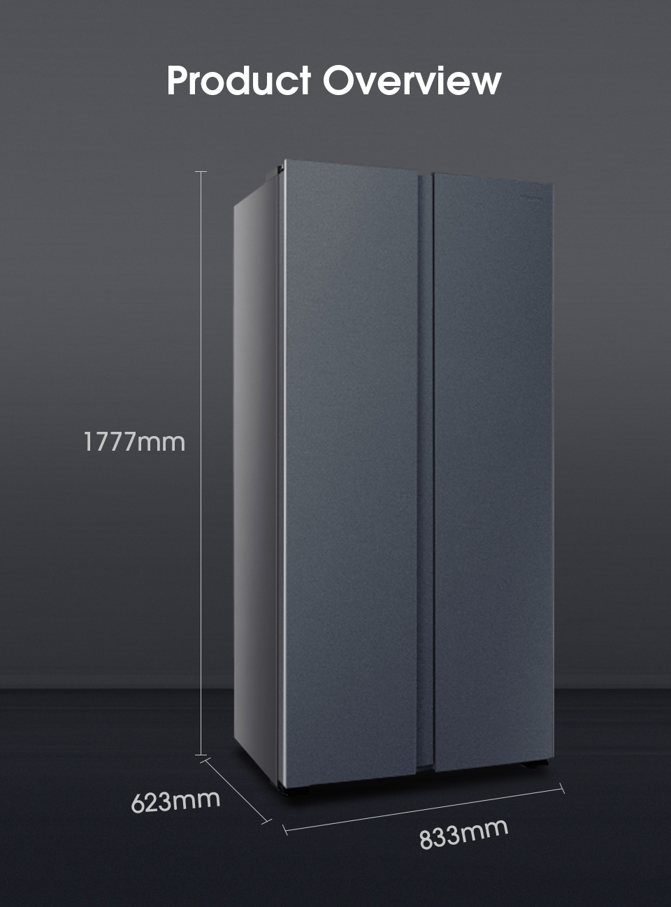 [READY STOCK] HISENSE 510L SIDE BY SIDE INVERTER PRO FRIDGE ...