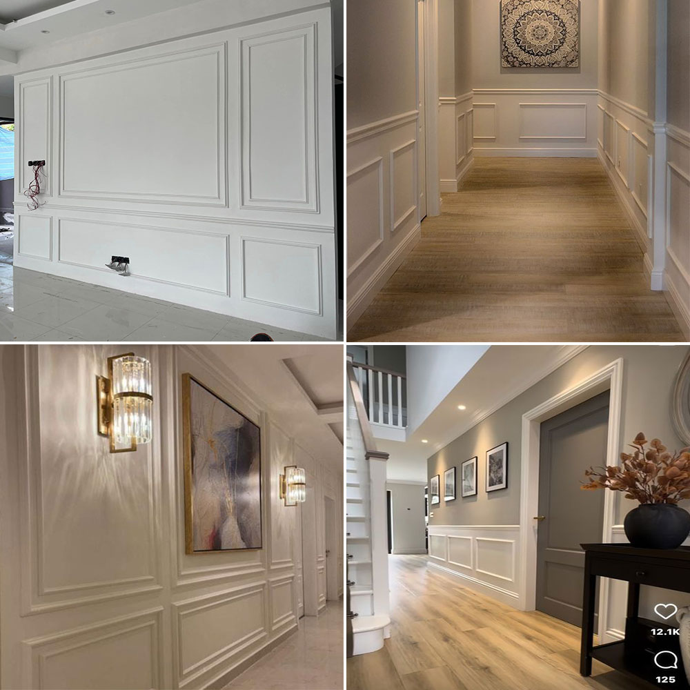 Set 18ft x 9ft DIY WAINSCOTING SINGLE FRAME Gold White Siap Potong ...