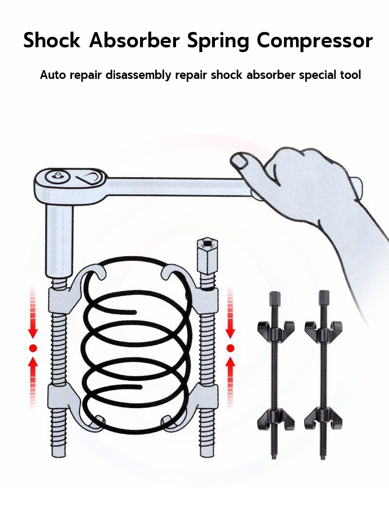 [COD] 2Pcs 380mm Car Shock Absorber Coil Spring Compressor Auto Strut ...
