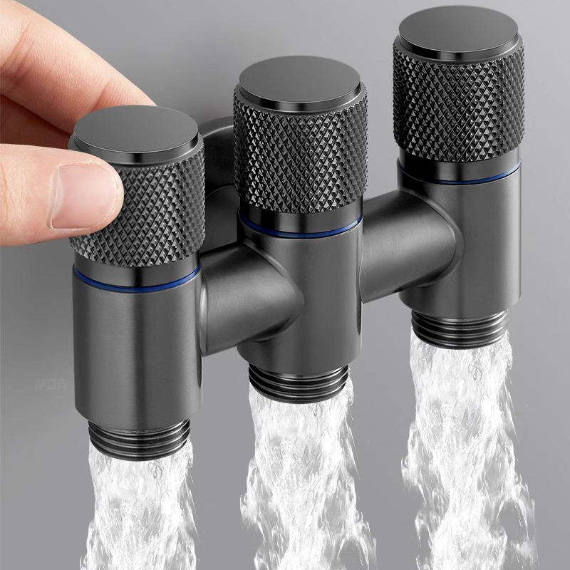 Stainless Steel Two way garden water tap double head Kitchen Bathroom ...