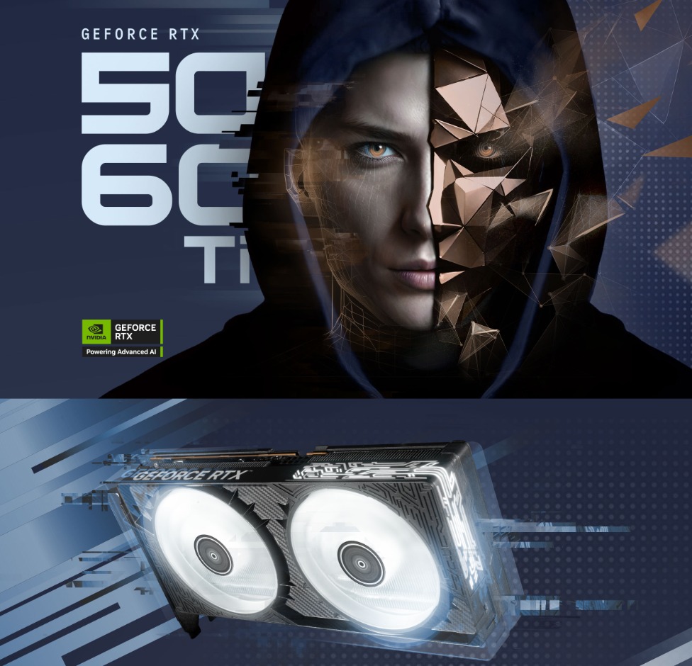 GALAX NVIDIA GeForce RTX 5060 Ti 1-Click OC Black White 8GB 16GB GDDR7 ...