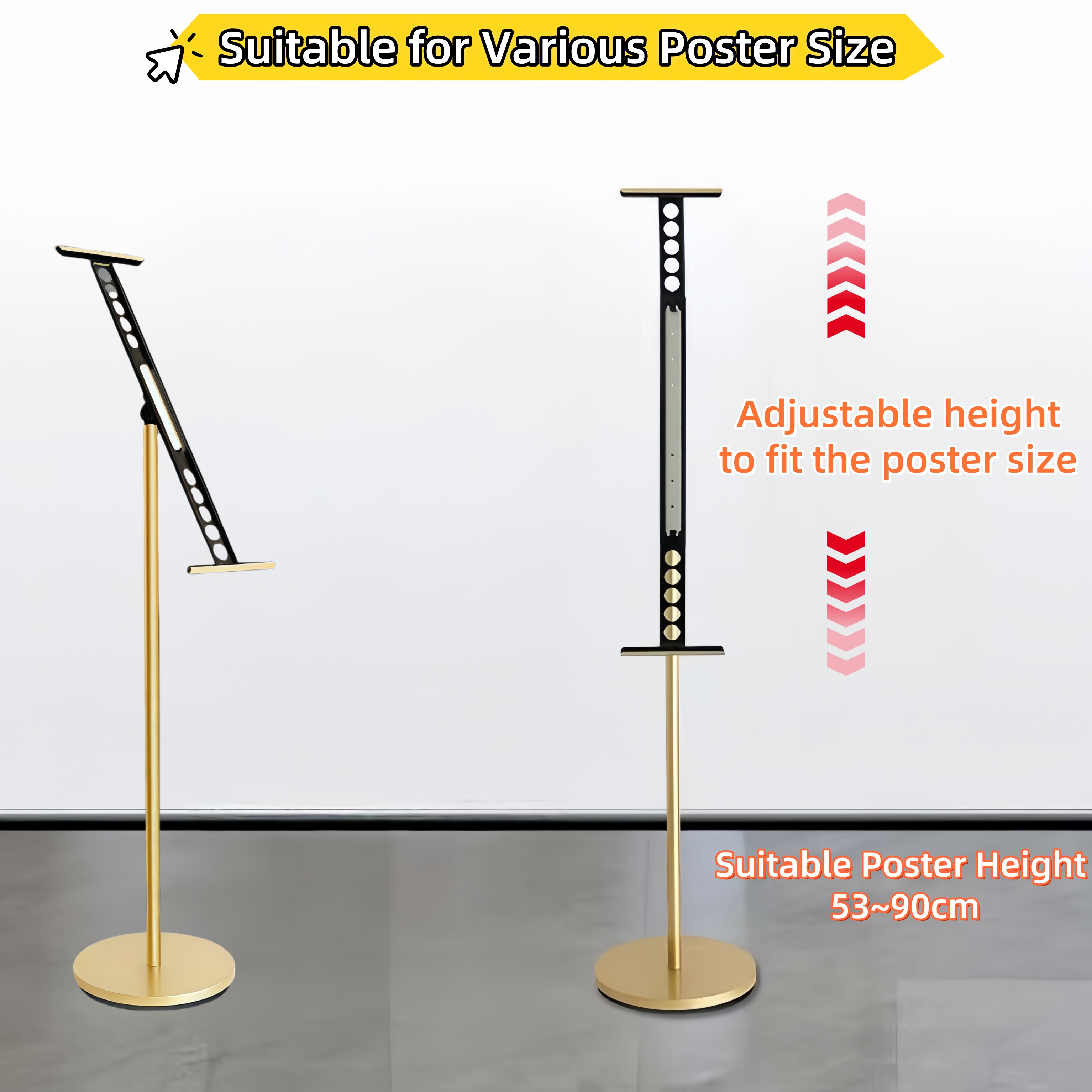 Easel Banner Stand Golden Poster Display Stand Heavy Duty Floor ...