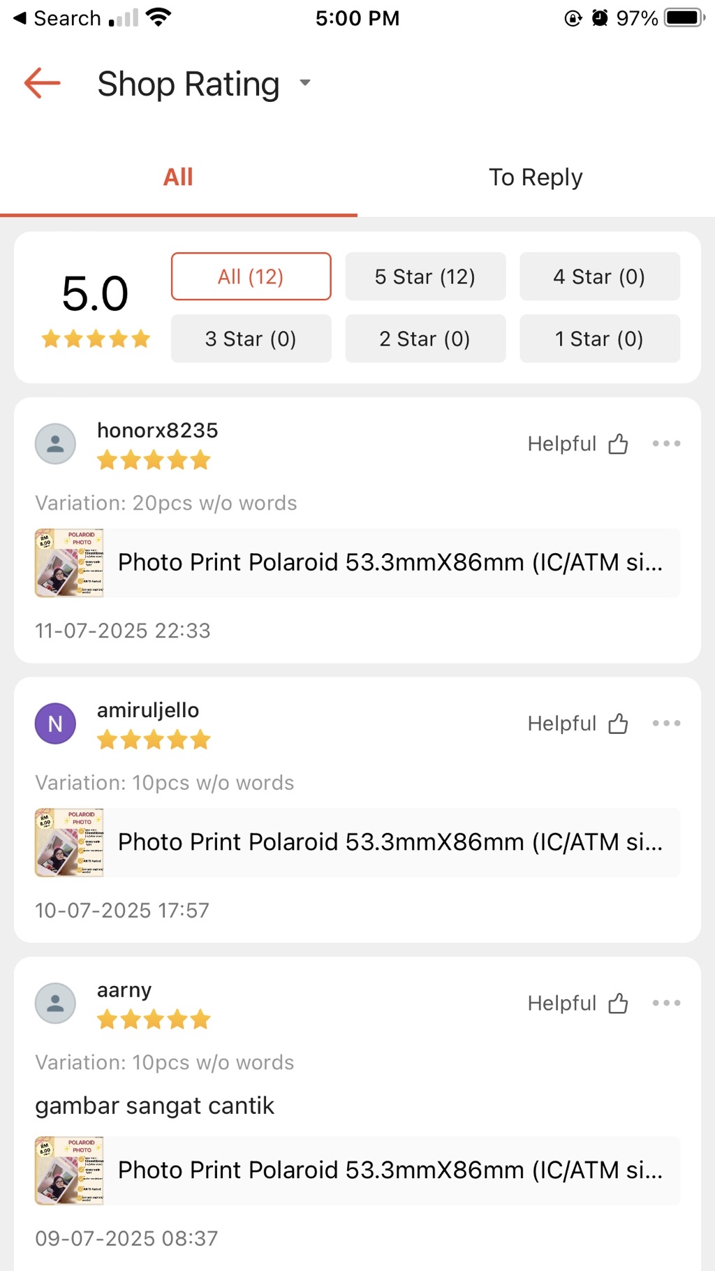 Photo Print 2R 53.3mm X 86mm (IC/ATM size) - 10/20/50pcs - SHIP WITHIN 48hr - 72hr - SATIN ...