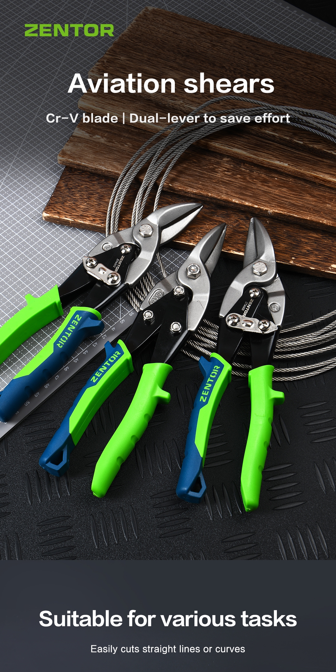 ZENTOR Aviation Snip Gunting Besi Tebal | Left/Right/Straight Cut ...