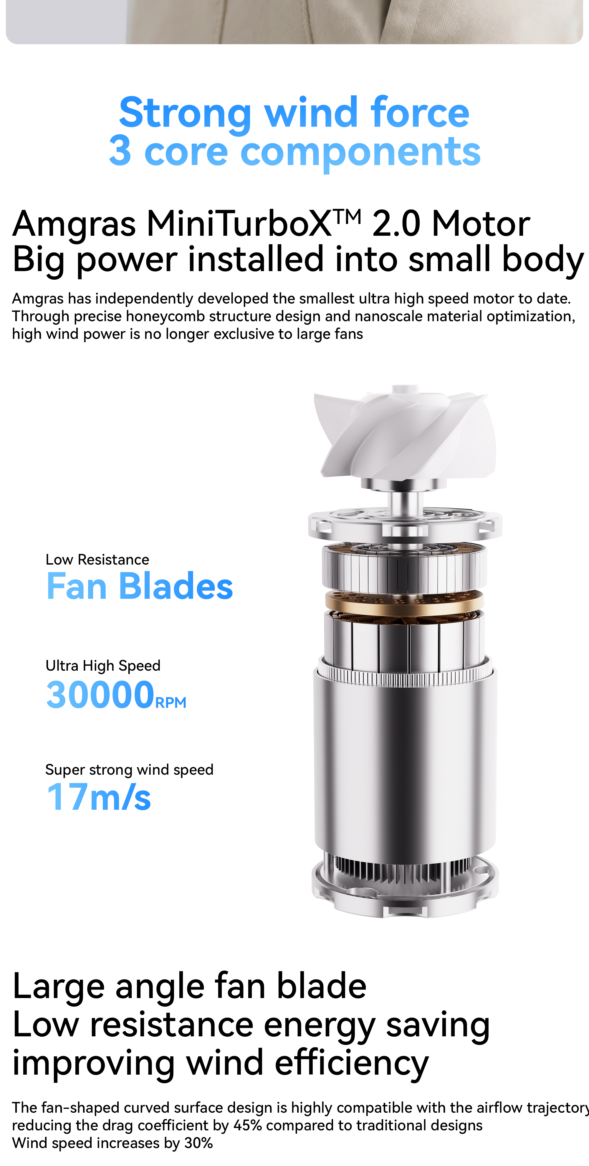Amgras MetaHeld Fan Elite Ultra-high speed turbo handheld small fan ...