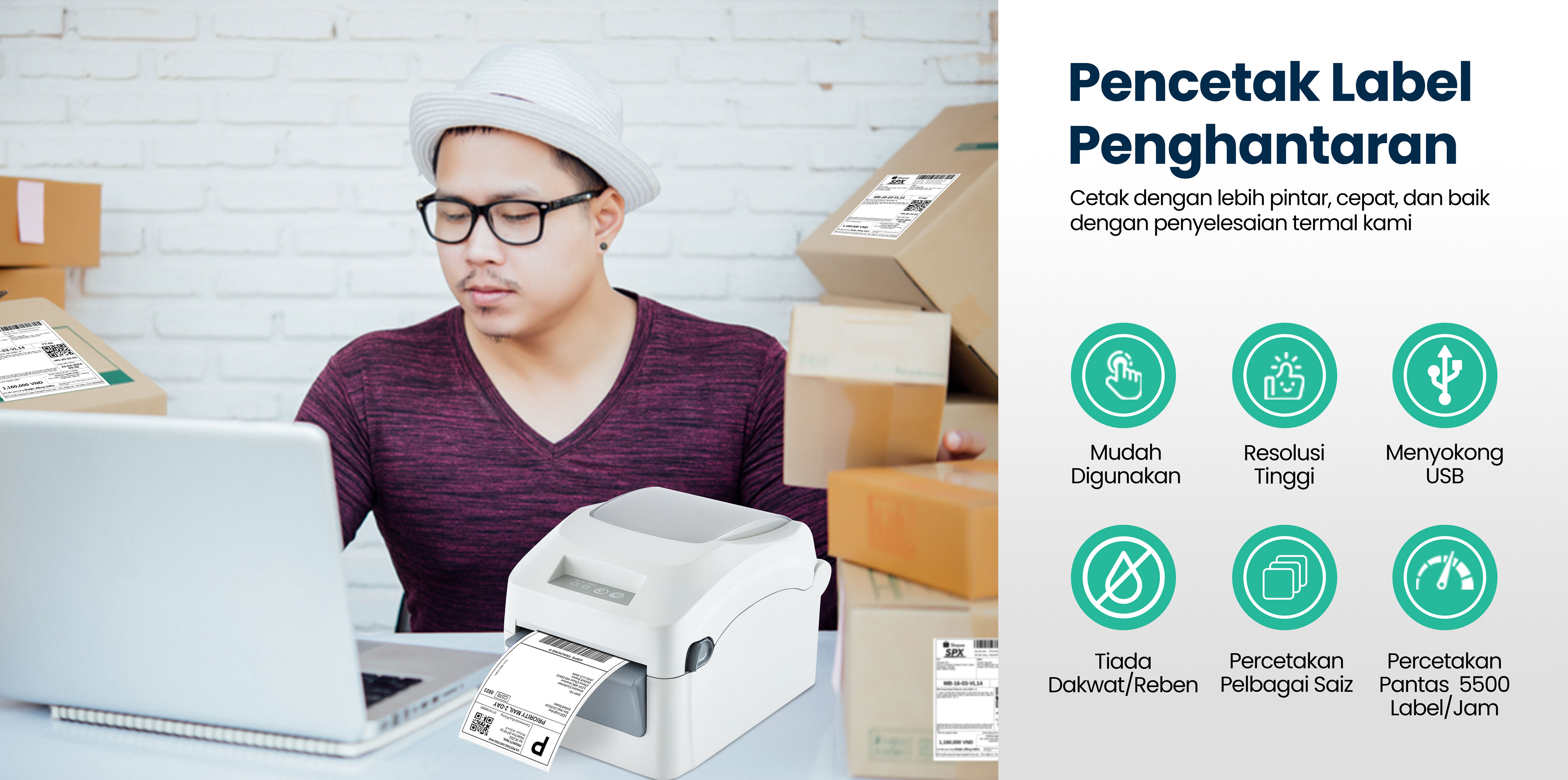 A6 Bluetooth Thermal Printer – Shipping Label, Barcode, AWB Air Waybill ...