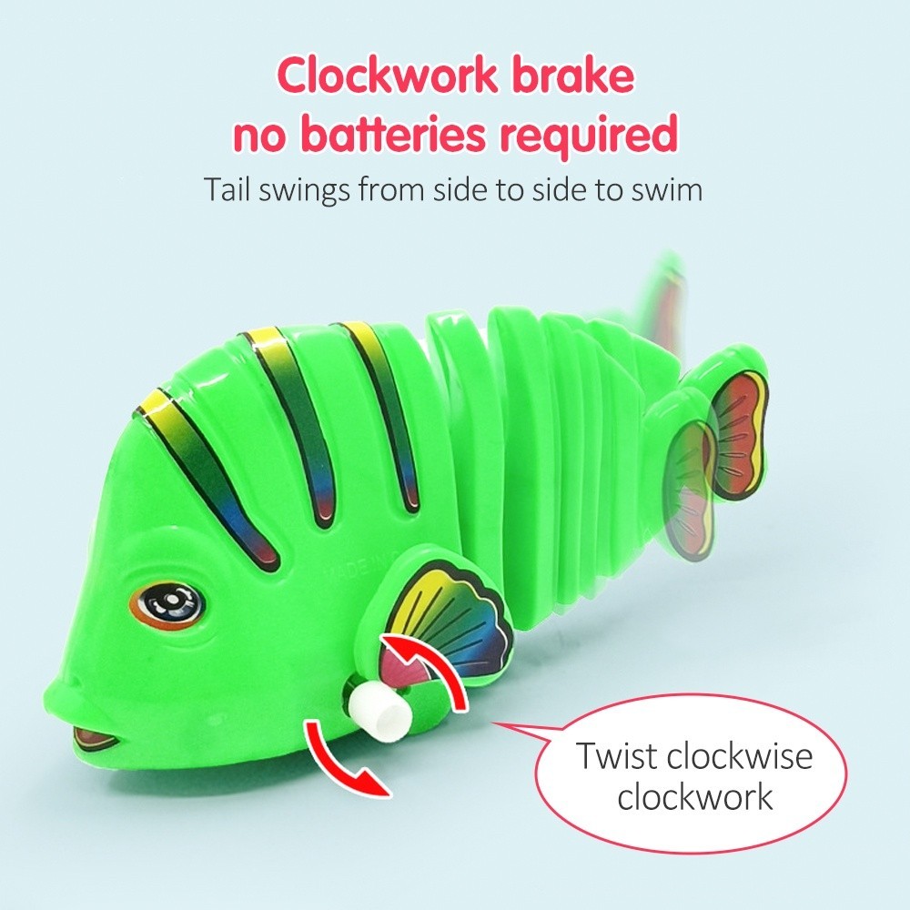 Aikoky Clockwork Fish Toy – 1PC Wind-Up Swimming Fish for Kids Bath ...