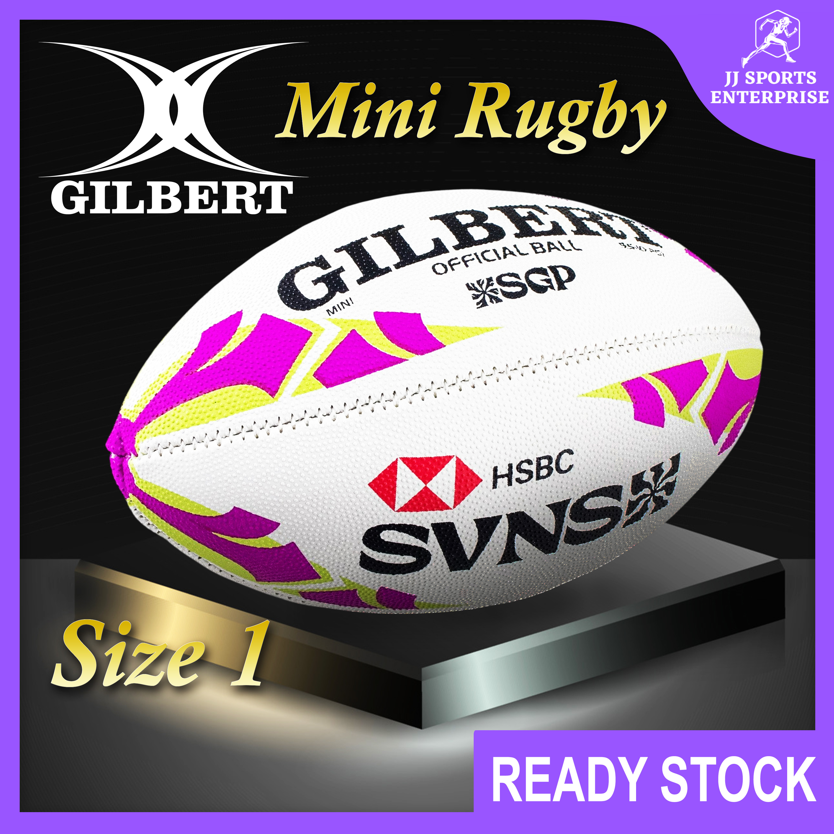 Gilbert SVNS SGP Mini Rugby Ball (Size 1) Bola Ragbi | Shopee Malaysia