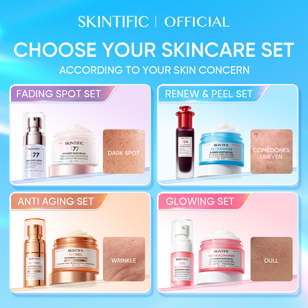 SKINTIFIC Anti-aging,Acid Sooth&Repair skin 5X,377 Fade dark spot ...