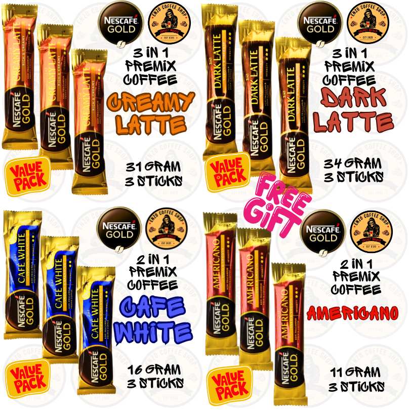 NESCAFE GOLD 🔥TRIPLE SACHETS, LOOSE PACK🔥 CREAMY LATTE, DARK LATTE ...