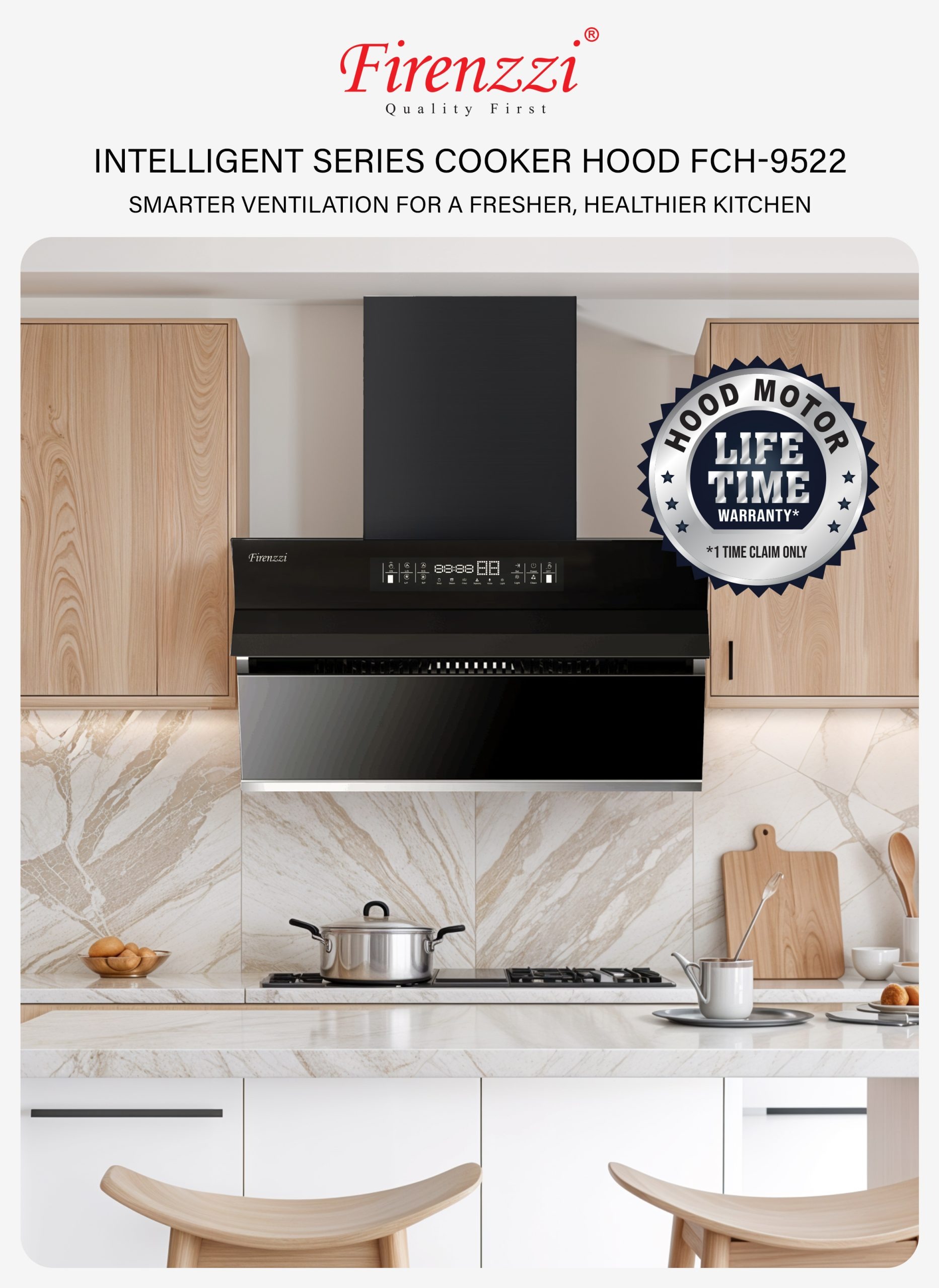 (Deliver By Own Lorry) Firenzzi Cooker Hood FCH-9522 | 90CM | Stainless ...