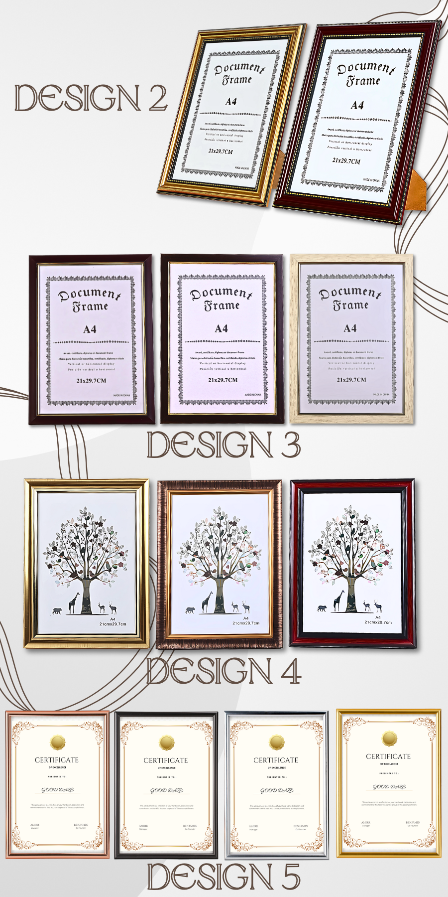 GOOD DAZE Frame A4 Certificate Frame Photo Deco Frem A4 Frame Sijil A4 ...