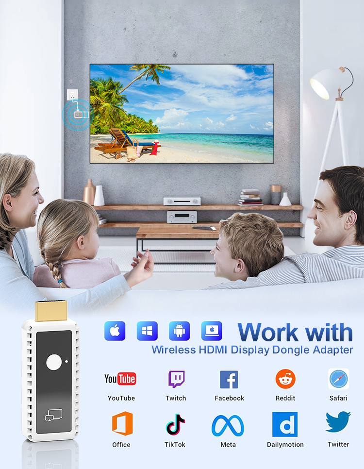 HDMI Tanpa Wayar 4K Wireless HDMI Transmitter Receiver 30M 1080P HDMI ...