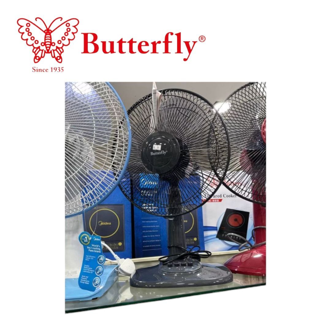 BUTTERFLY ELECTRIC COPPER MOTOR TABLE FAN 12" 50W BTF-1201 (READY STOCK ...