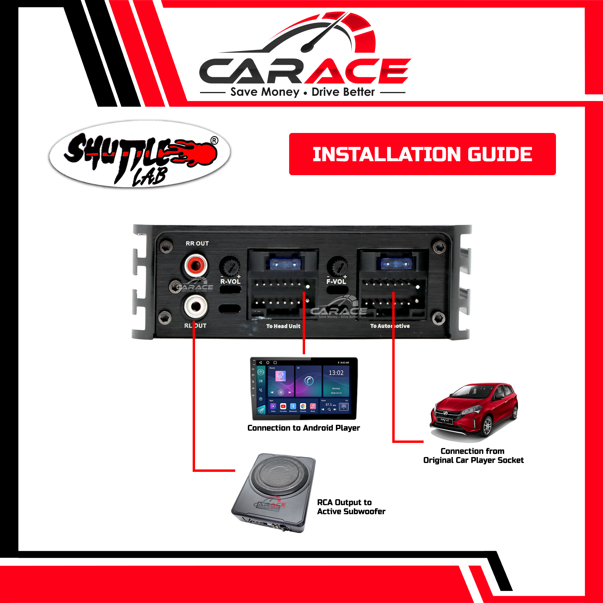 SHUTTLE LAB DSP Perodua Plug & Play Toyota OEM Android Player DSP ...