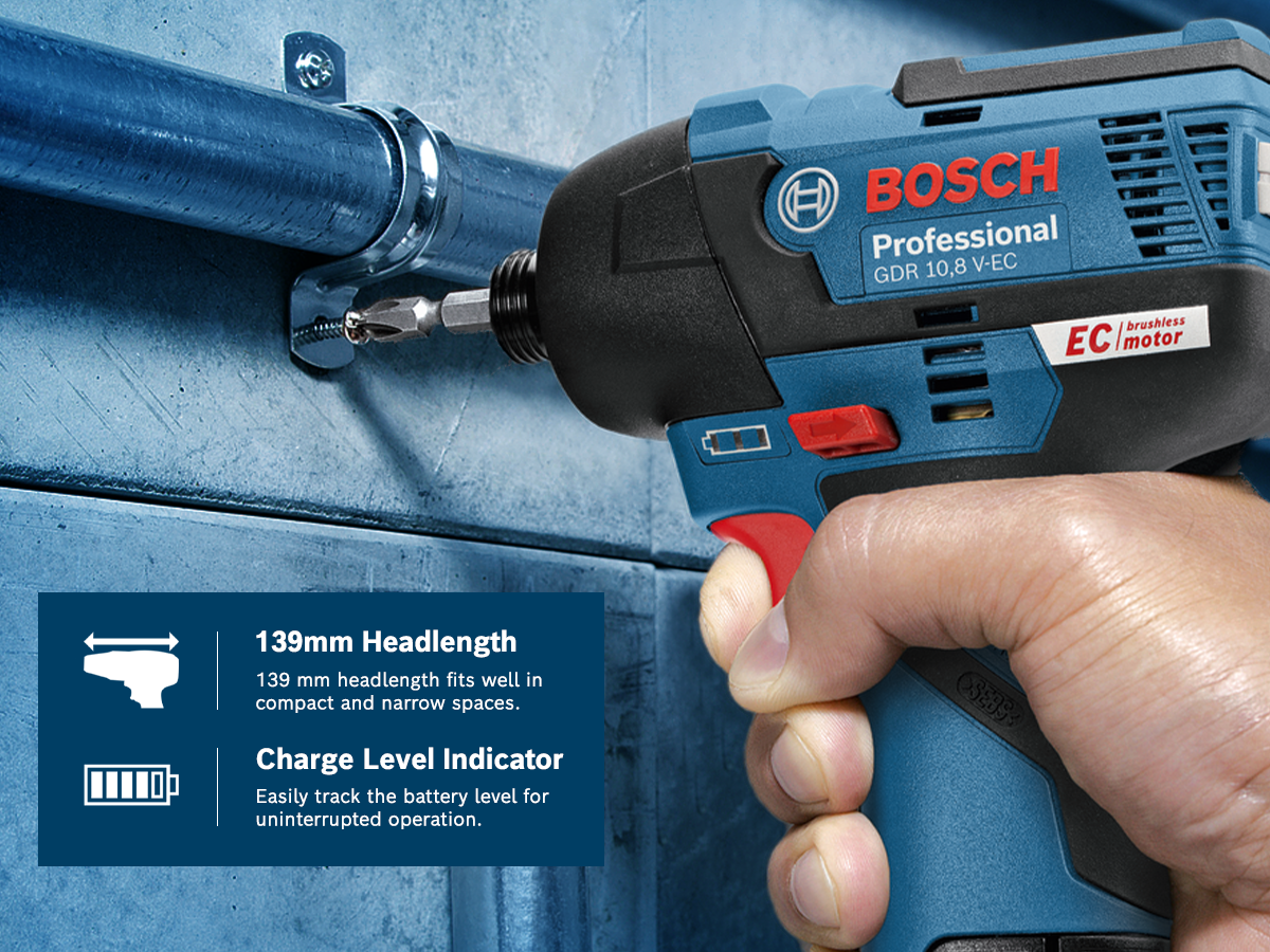 BOSCH GDR 120-LI Professional Cordless Impact Driver - 06019F00L6 ...