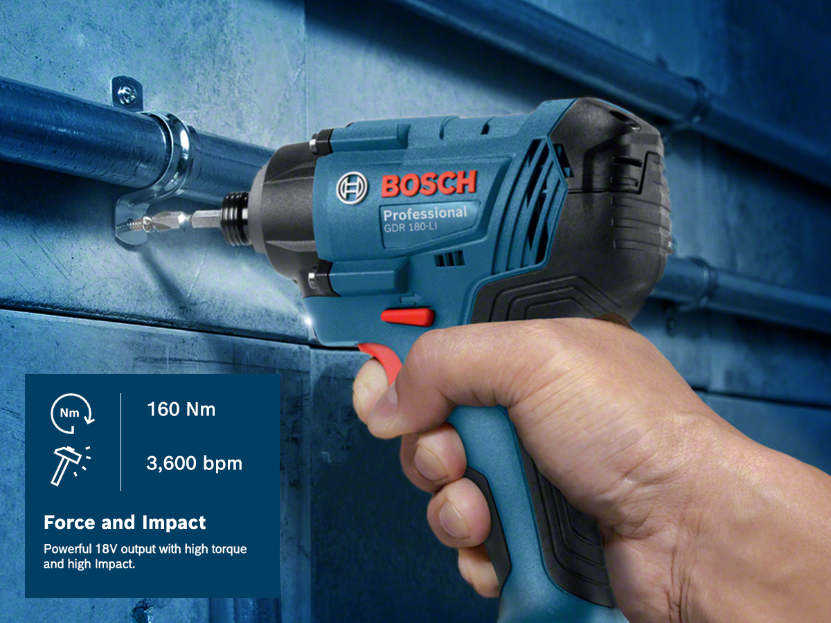 BOSCH GDR 180-LI Professional Cordless Impact Driver - 06019G51C0 ...