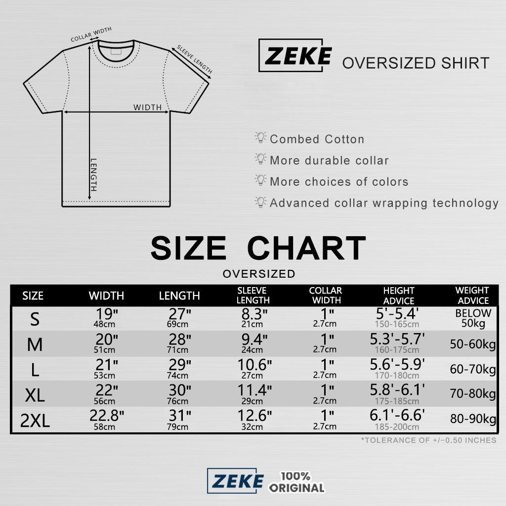 ZEKE A0004 Unisex T-Shirt Half Sleeve Oversized High Collar Plain Color Plus Size Cotton ...