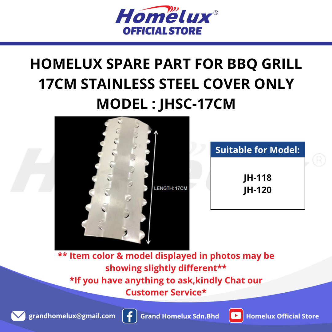 HOMELUX SPARE PART FOR FOR JH-118/JH-120 BBQ GRILL 17CM STAINLESS STEEL ...