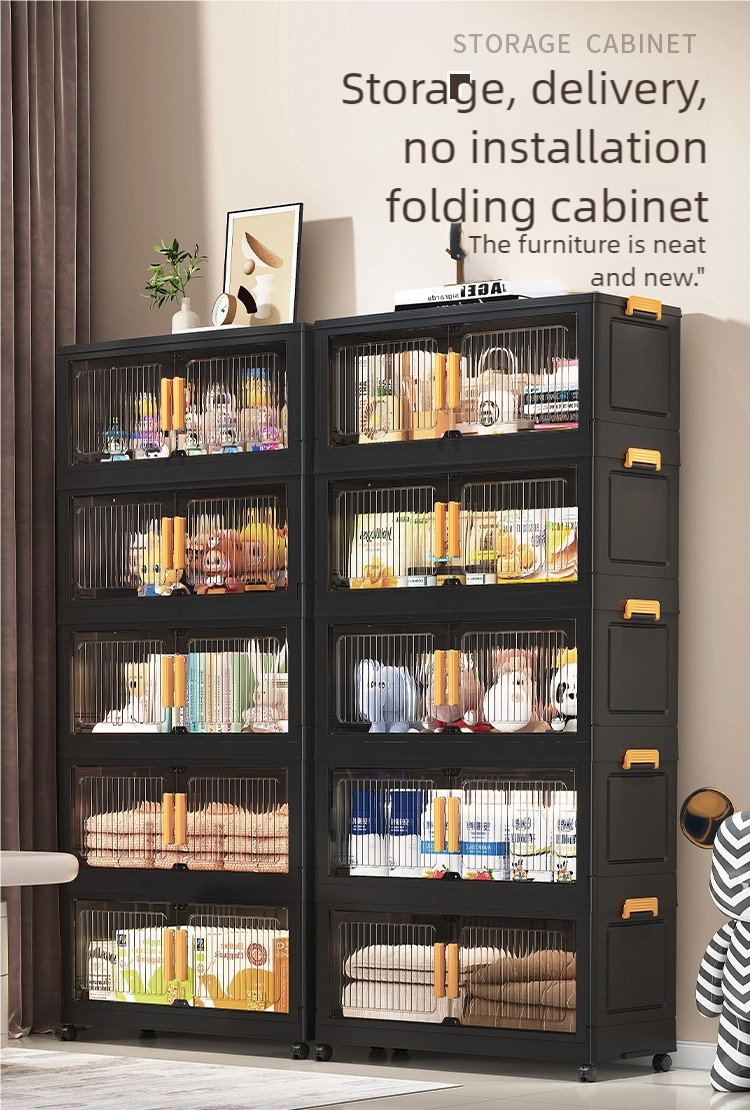 Storage box Foldable storage cabinet Clothes storage cabinet Black new ...