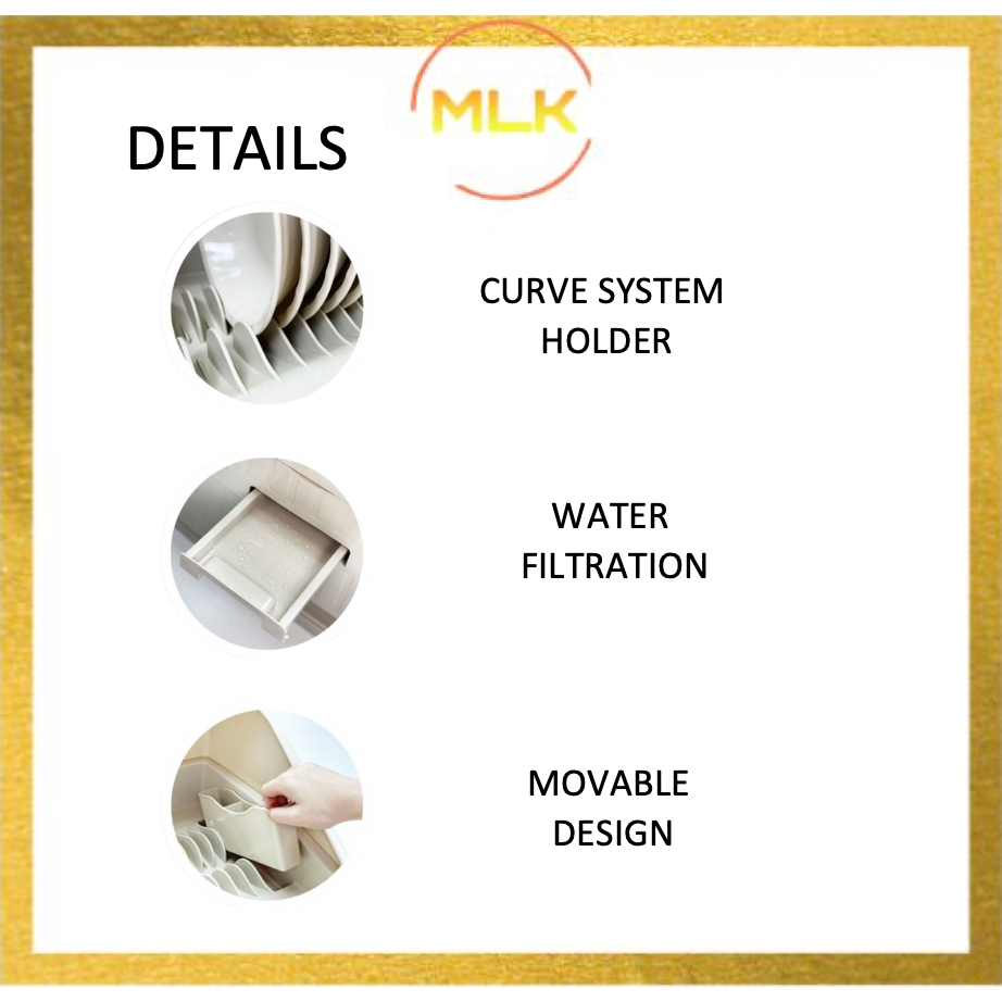 MLK Dish Drainer Plastic Drawer Rak Pinggan Mangkuk Besar Big ...