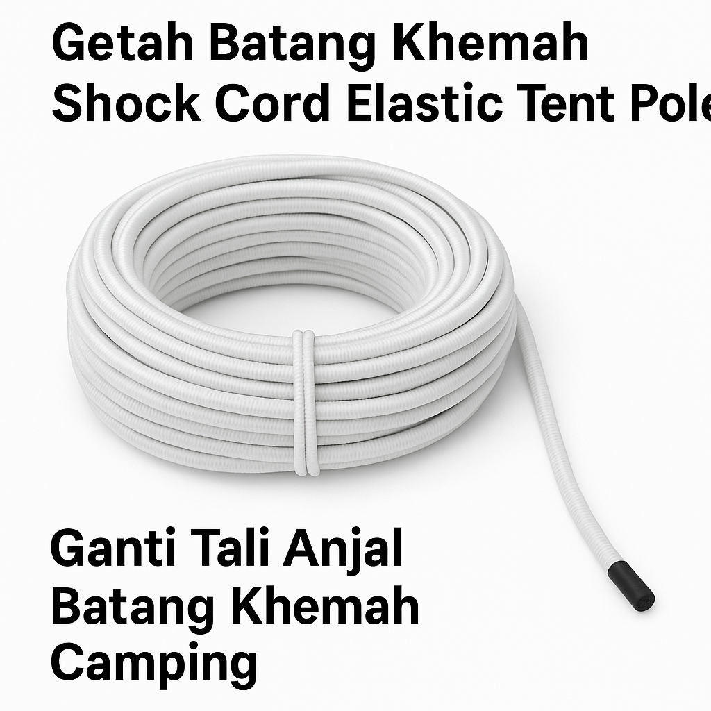 10m Tali Getah Batang Khemah Camping Tent Shock Cord Rod Fiberglass ...
