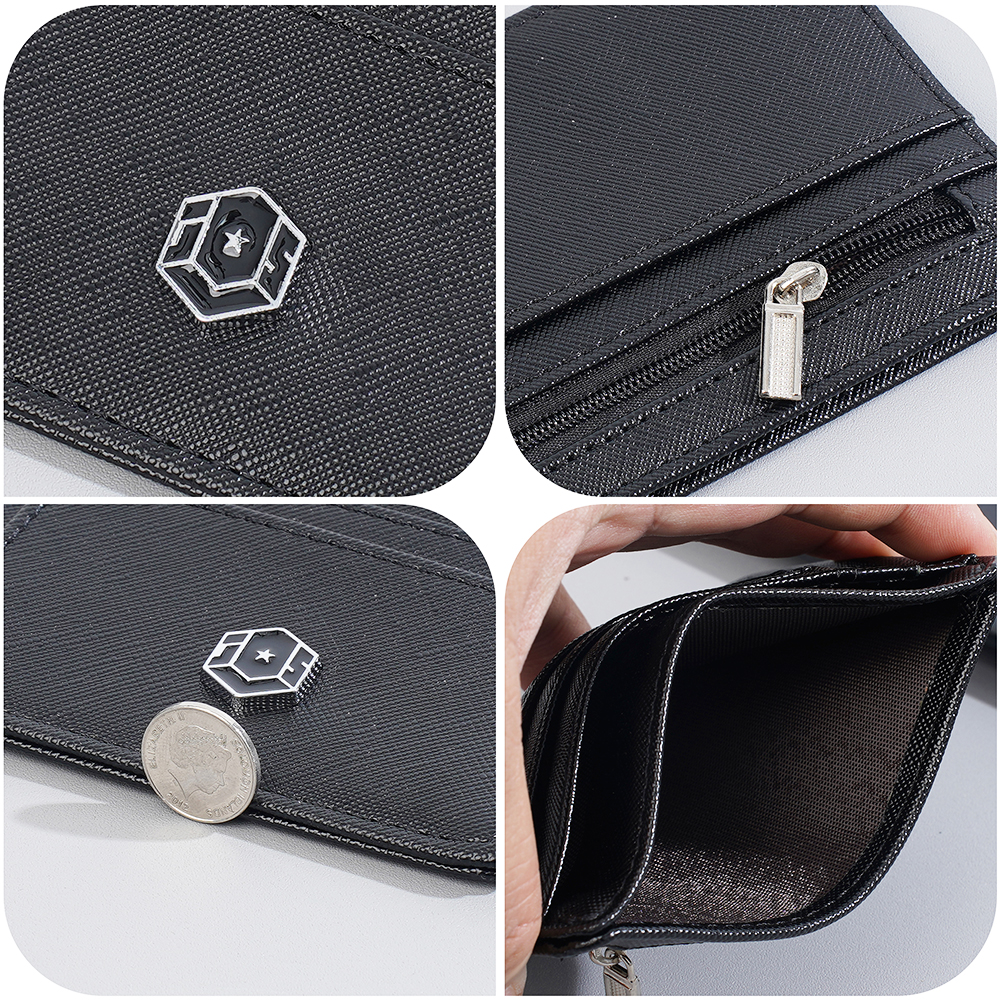 Ultra Thin Wallet Card Holder with Coin Holder Mini Wallet PU Leather ...