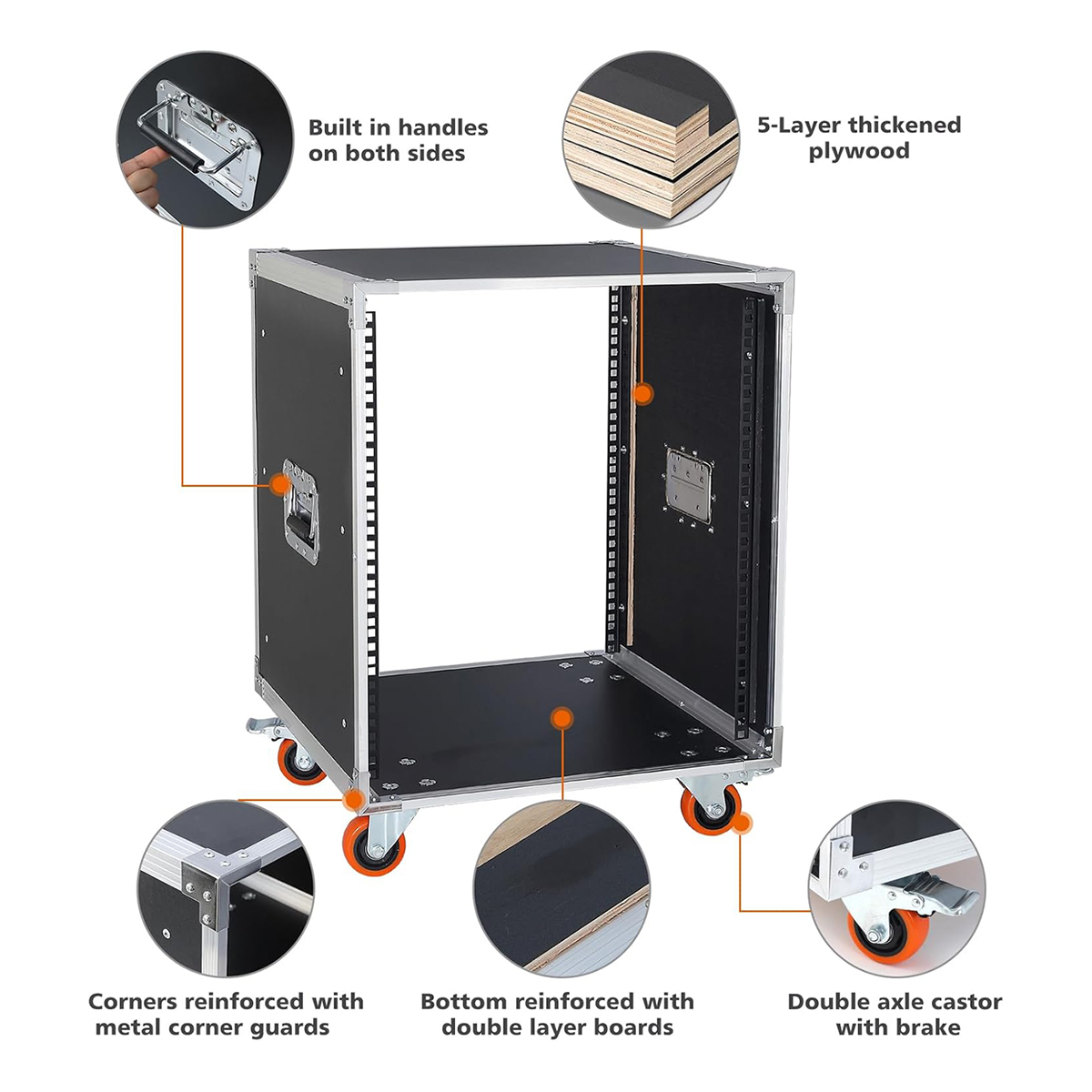 Amplifier Case Cabinet Shelf 10U 12U 16U Audio Mixer Amplifier Crate ...